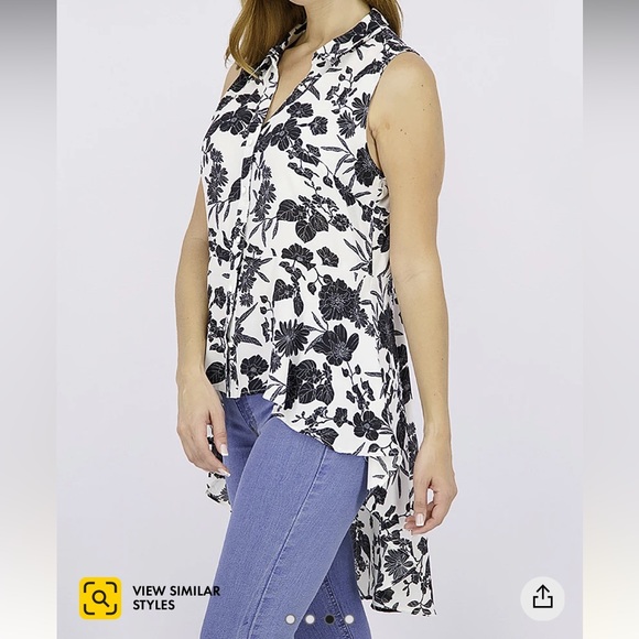 Linda Leal | Tops | Linda Leal Floral Print High Low Tank Top Blouse ...